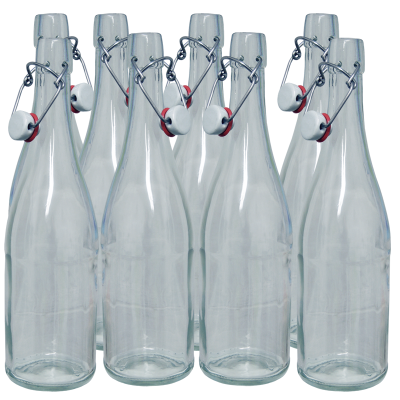 750ml Classic Style Clear Glass Swing Top Bottle Pack Of 8 Balliihoo Home Br