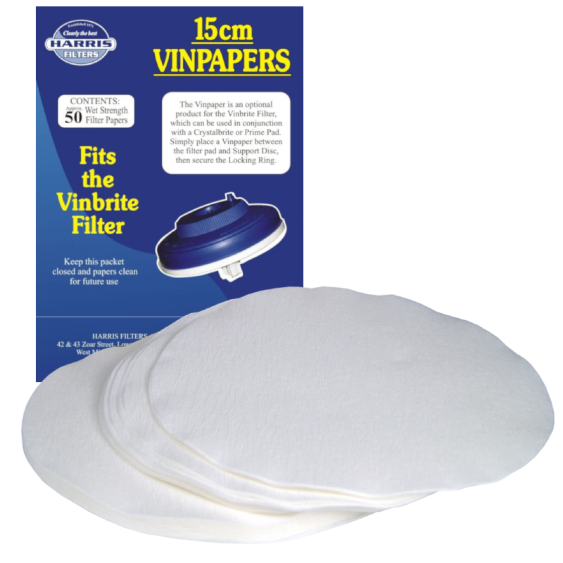 Vinbrite Filter Papers Pack Of 50 - (15cm) - Balliihoo