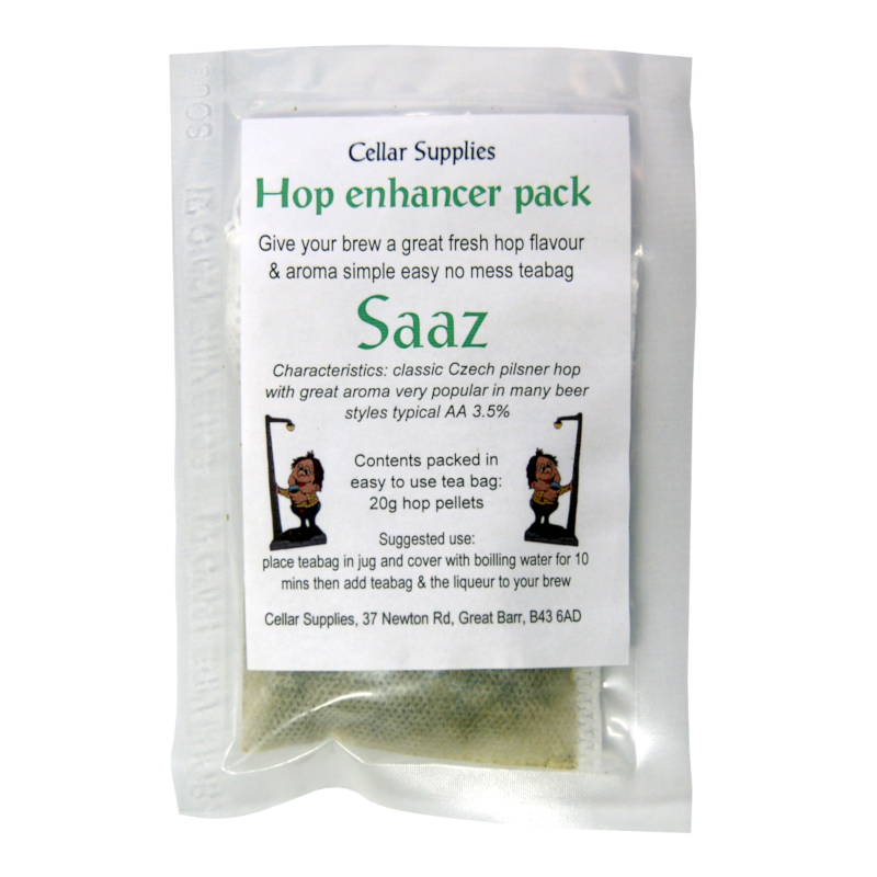 Tea Bag Hop Enhancer Pack - 20g Saaz Hop Pellets - Balliihoo
