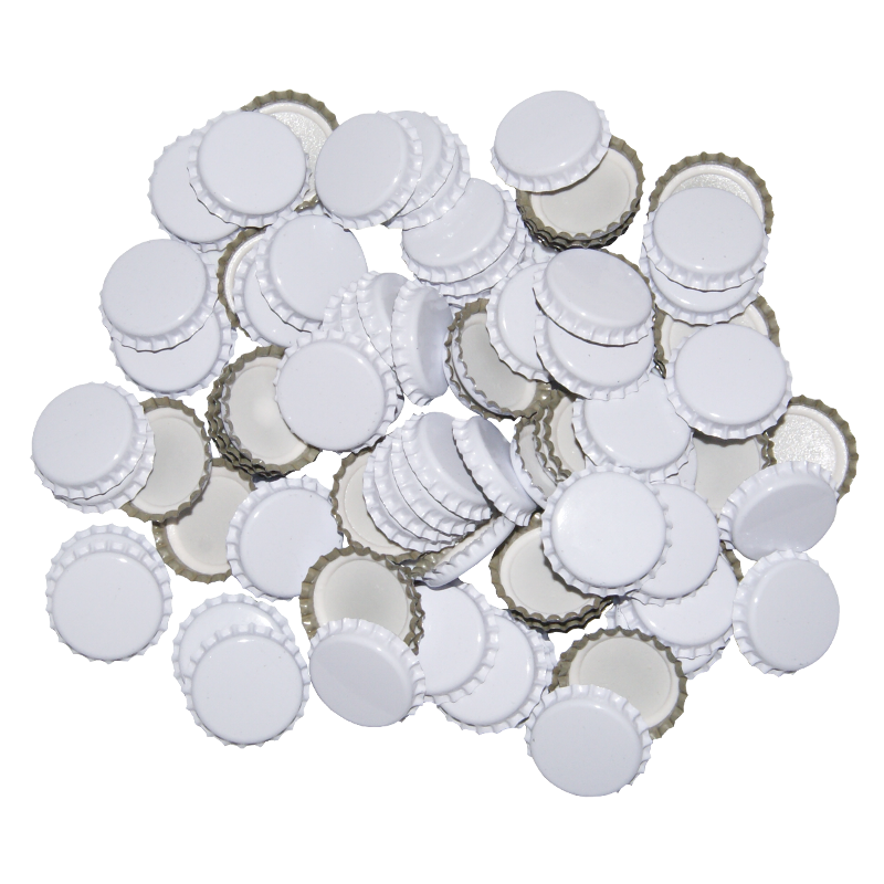 Pack Of 1000 - 26mm Crown Bottle Caps - White - Balliihoo