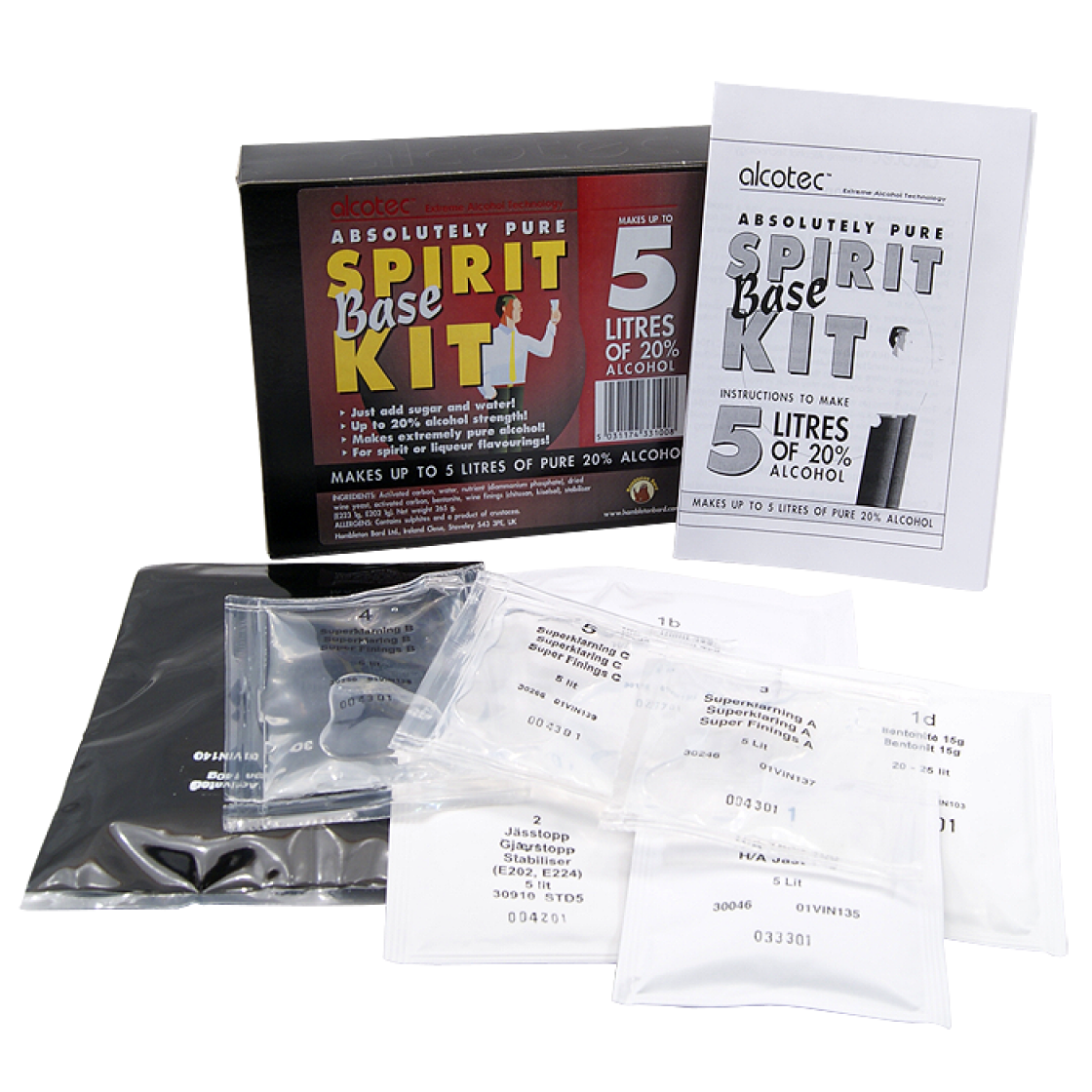 Alcotec Vodka / Base Spirit Kit For 5 Litres - 21% Strength - Balliihoo
