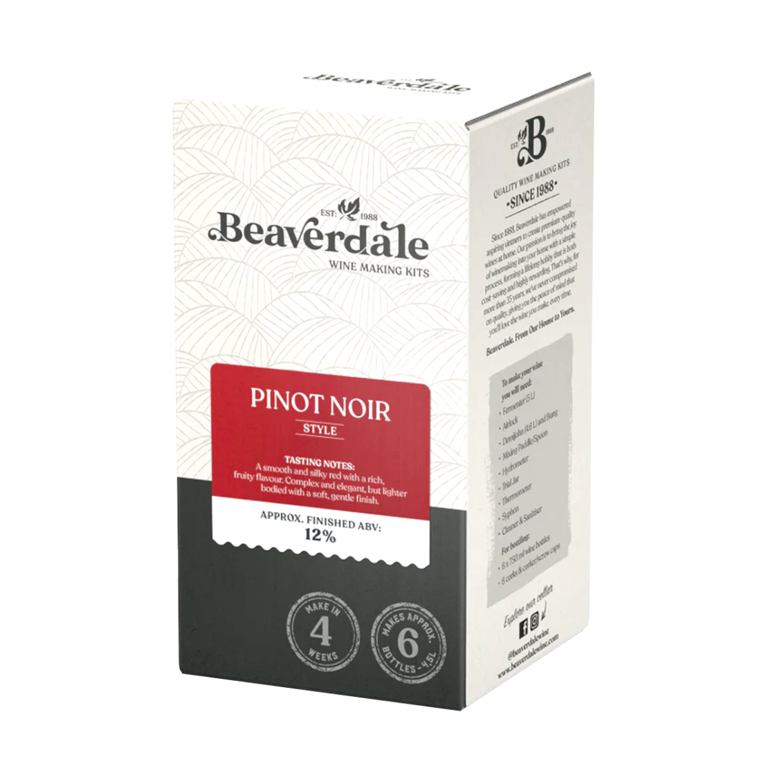 Beaverdale 6 Bottle Red Wine Ingredient Kit - Pinot Noir - Balliihoo