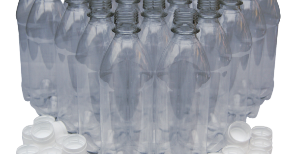 500ml Clear Pet Plastic Bottles With White Caps - Pack Of 20 - Balliihoo