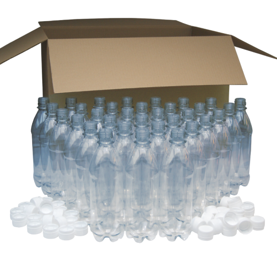 500ml Clear Pet Plastic Bottles With White Caps - Pack Of 40 - Balliihoo 500ml Clear Pet Plastic Bottles With White Caps - Pack Of 40 - Balliihoo