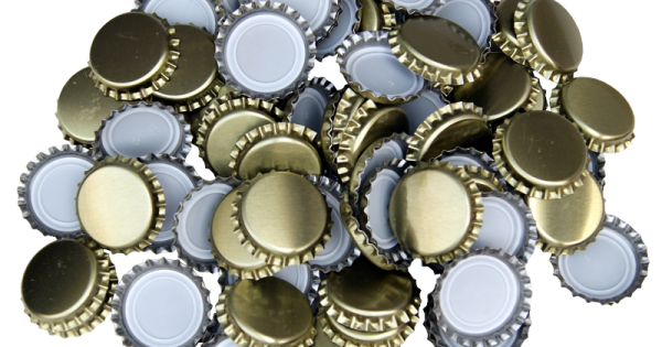 100 X Crown Caps - Gold - Balliihoo