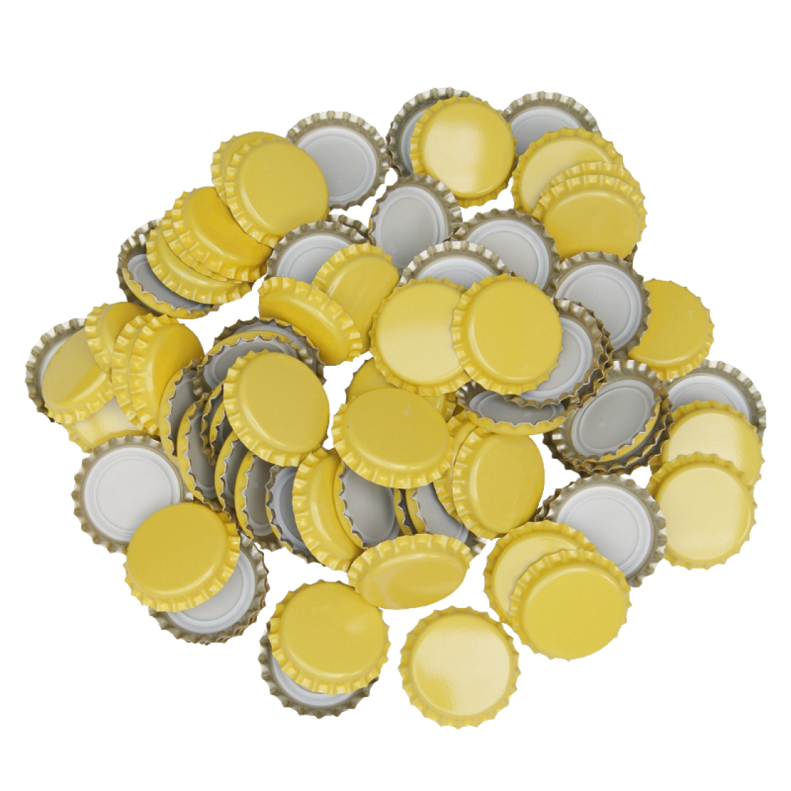Pack Of 1000 - 26mm Crown Bottle Caps - Yellow - Balliihoo