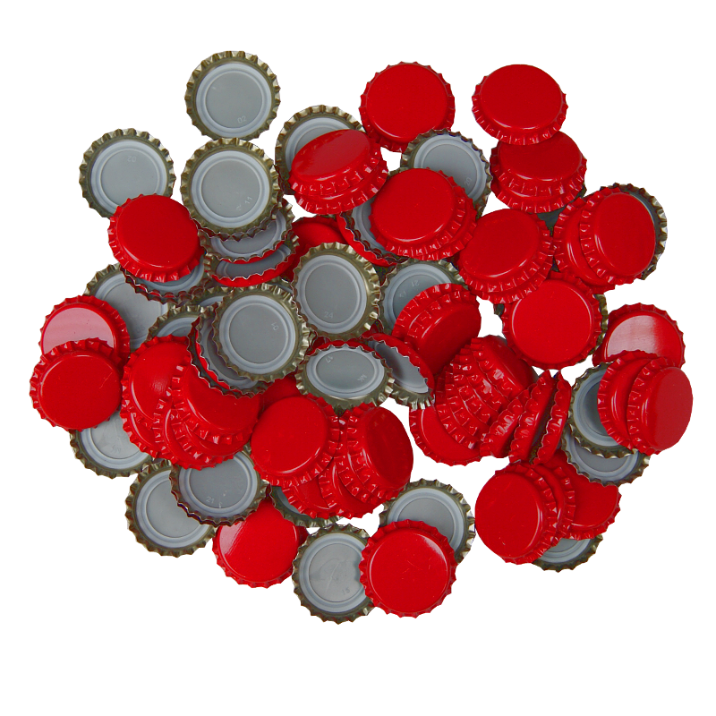 100 X Crown Caps - Red - Balliihoo