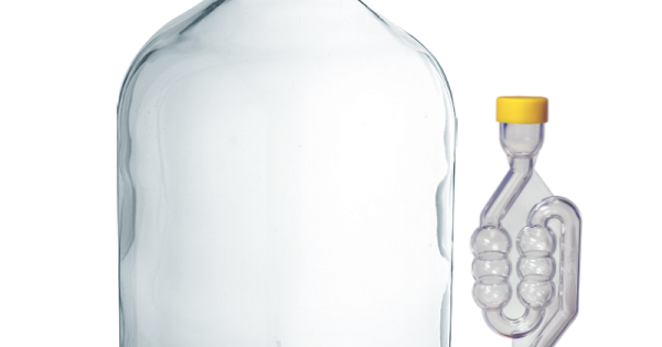 Single Glass 5l Demijohn - With Bung And Bubbler Airlock - Balliihoo