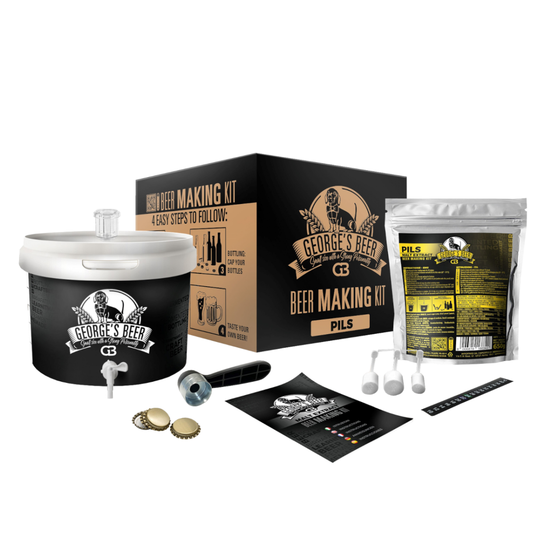 Georges Beer - 5 Litre / 8 Pint Pils Beer Starter Set With Ingredients ...