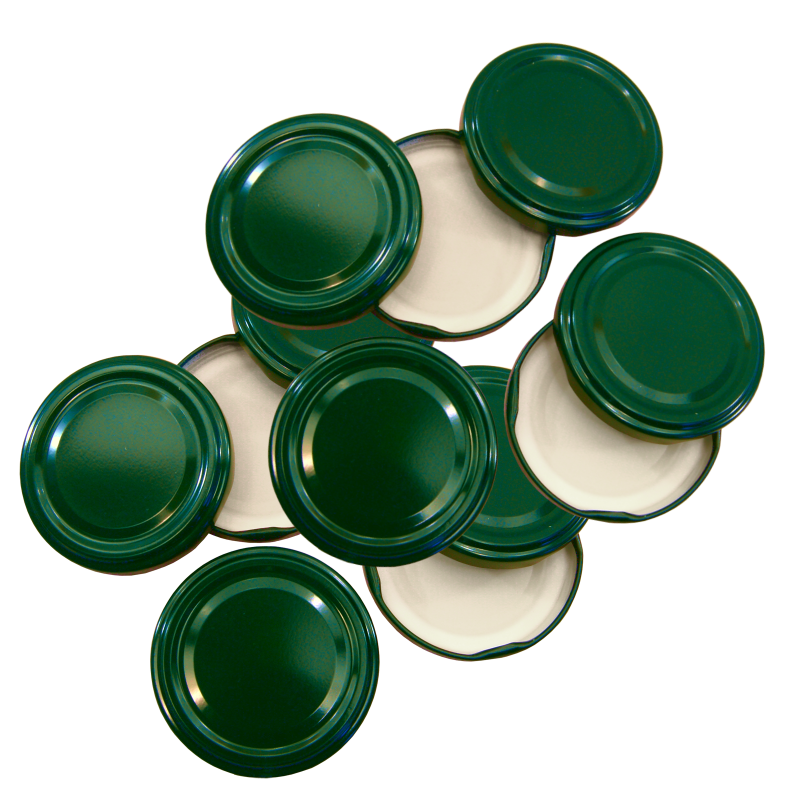 63mm Twist On Jam Jar Lids - Green - Pack Of 12 - Balliihoo