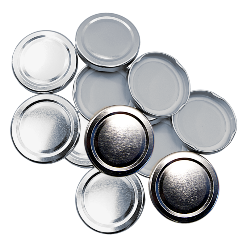 58mm Twist On Jam Jar Lids - Silver - Pack Of 12 - Balliihoo