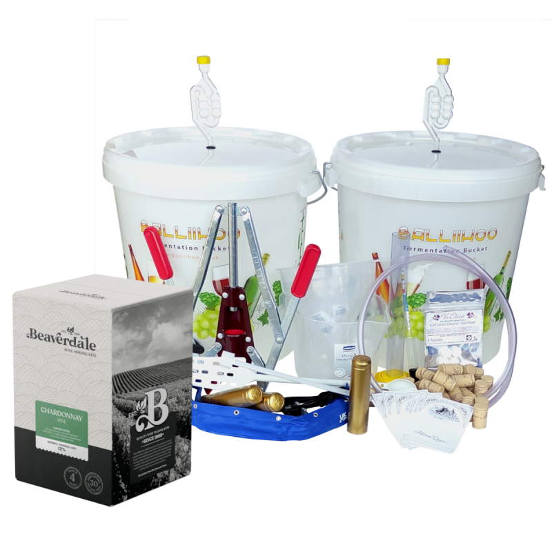 Premium 30 Bottle Wine Making Set With Chardonnay Ingredient Kit ...
