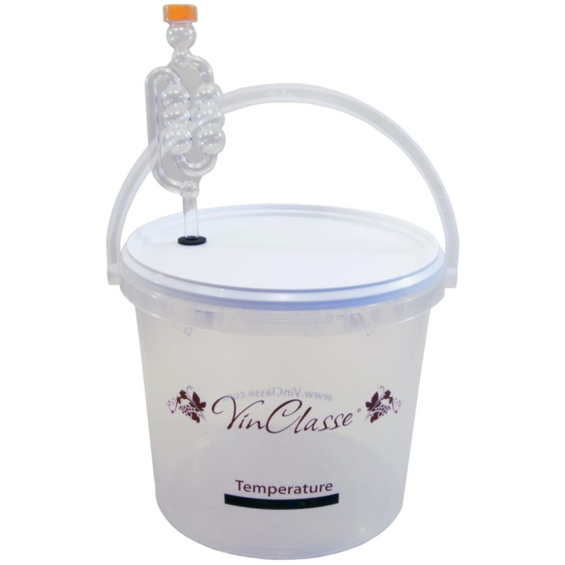 Vinclasse 5 Litre Clear Fermenting Bucket With Airlock & Lcd Temp Strip ...