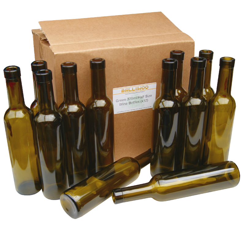 375ml Half Size Green Glass Wine Bottles Pack Of 12 Balliihoo 375ml Half Size Green Glass Wine Bottles Pack Of 12 Balliihoo